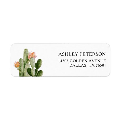 Watercolor Desert Cacti Cactus Return Address Label | Zazzle
