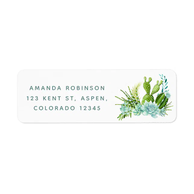 Watercolor Desert Cactus Succulents Baby Shower Label | Zazzle