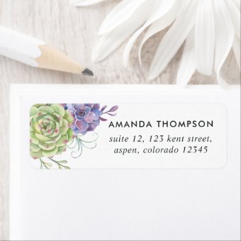 Watercolor Desert Cactus Succulents Label | Zazzle