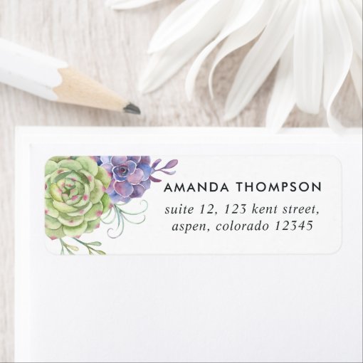 Watercolor Desert Cactus Succulents Label | Zazzle