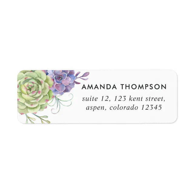 Watercolor Desert Cactus Succulents Label | Zazzle