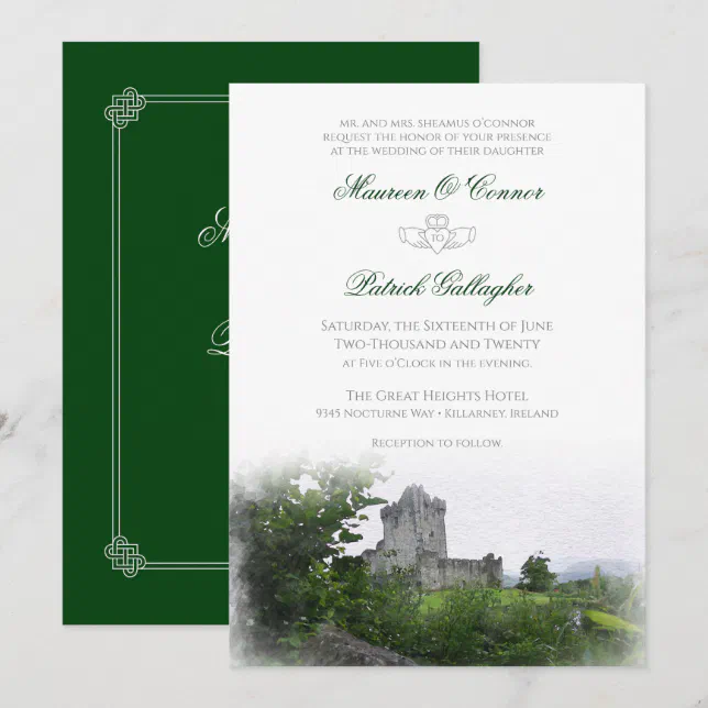 Watercolor Destination: Ireland Wedding Invitation | Zazzle
