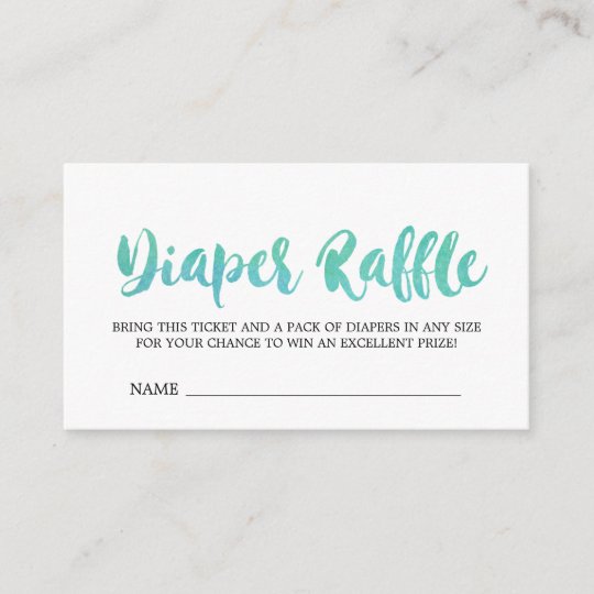 Watercolor Diaper Raffle Invitation Insert | Zazzle.com