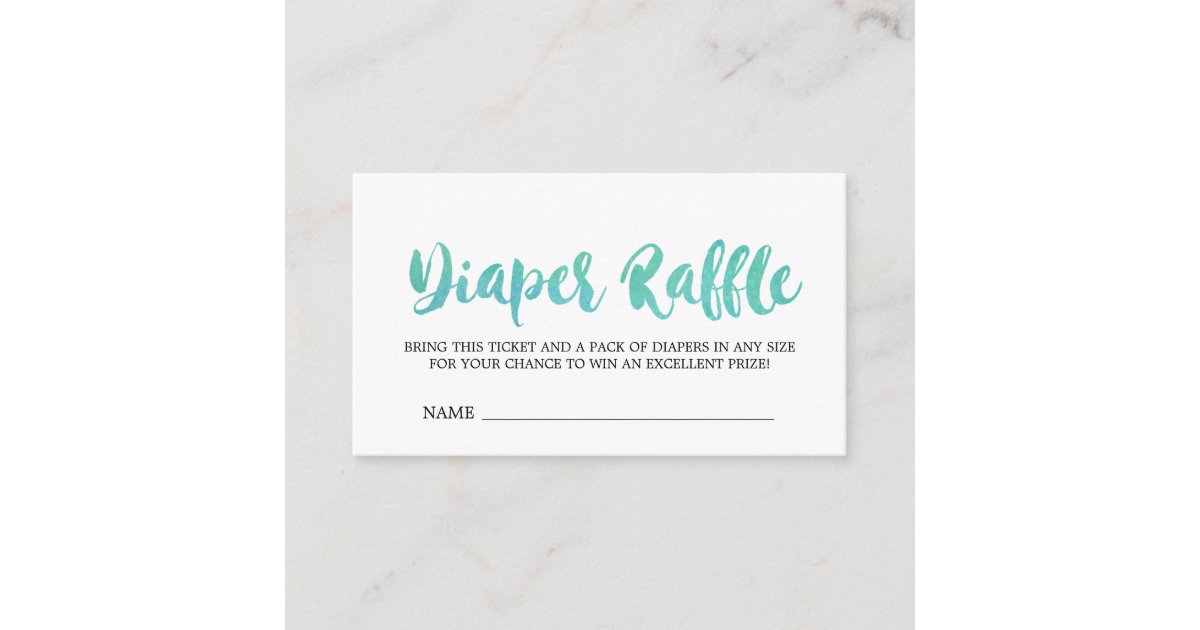 Watercolor Diaper Raffle Invitation Insert | Zazzle