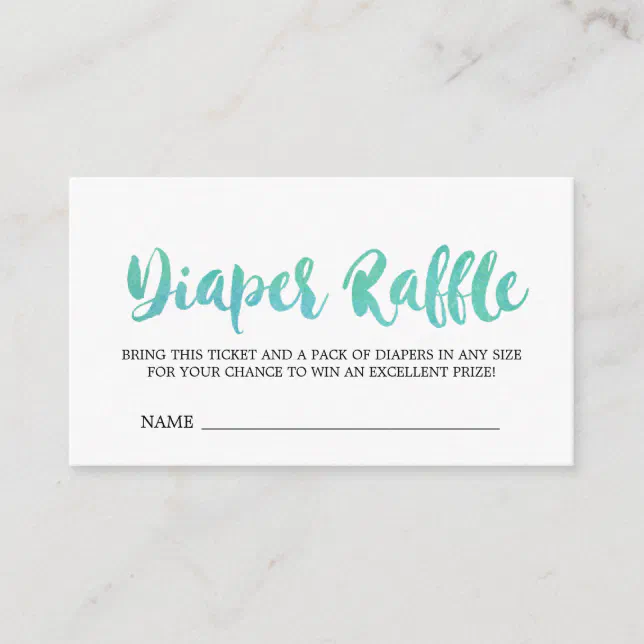Watercolor Diaper Raffle Invitation Insert | Zazzle