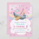 Watercolor Dino Airplane Rainbow Birthday Invitation | Zazzle