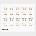 Watercolor Dog Bone Custom Thank you card Square Sticker | Zazzle