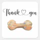Watercolor Dog Bone Custom Thank you card Square Sticker | Zazzle