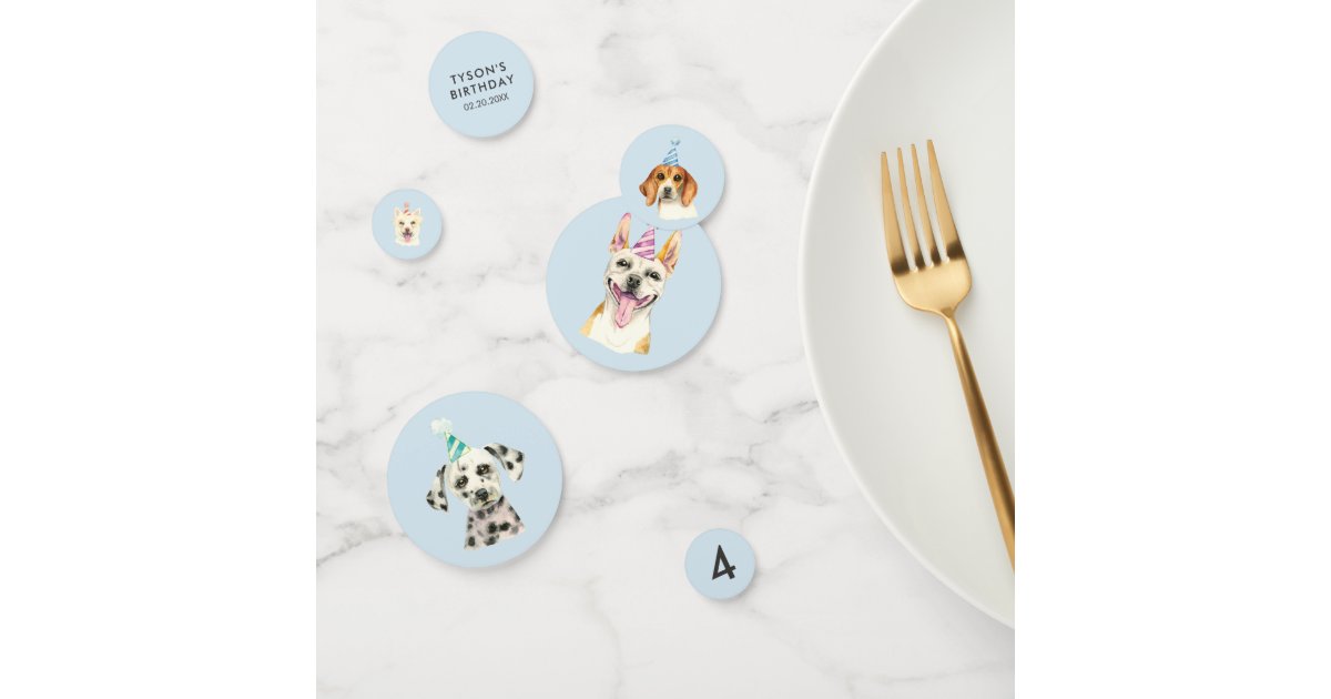 Watercolor Dog Puppy Birthday Party Confetti | Zazzle
