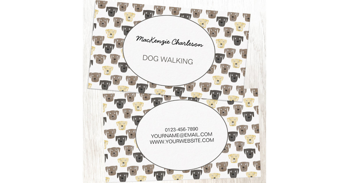Watercolor Dog Walking Business Card | Zazzle