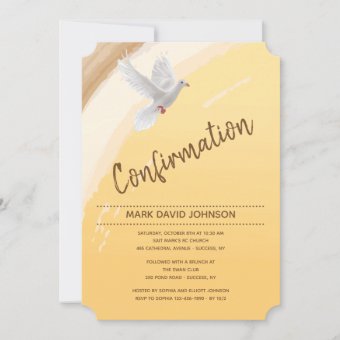 Watercolor Dove Confirmation Invitation | Zazzle