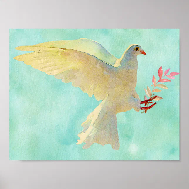 Watercolor Dove Poster | Zazzle