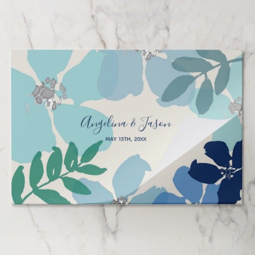 Watercolor Dusty Blue Monogram Paper Placemat | Zazzle