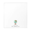 Watercolor Earth Globe | Monogram Teacher Notepad | Zazzle