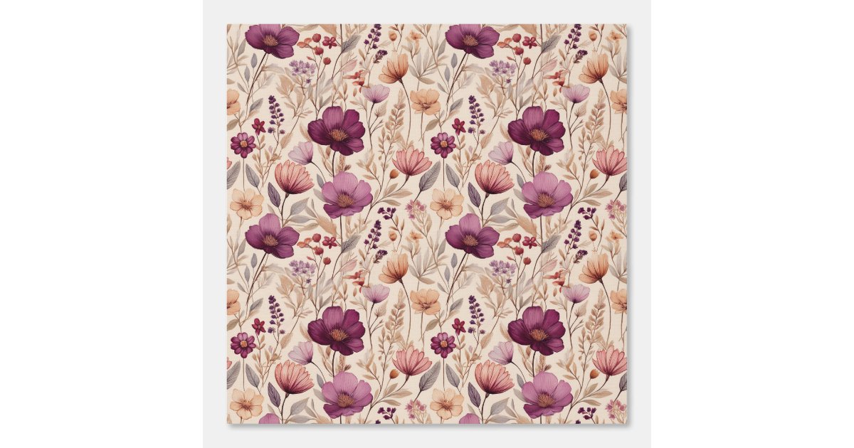 Watercolor Earth Tone Spring Floral Magenta Pink Wallpaper | Zazzle