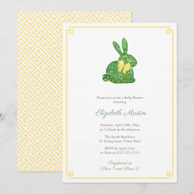 Watercolor Easter Bunny Gender Neutral Baby Shower Invitation | Zazzle