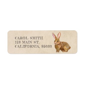 Watercolor Easter Bunny Rabbit. Label | Zazzle