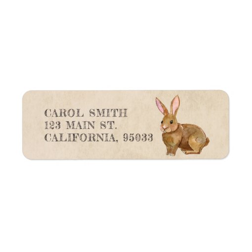 Watercolor Easter Bunny Rabbit. Label | Zazzle