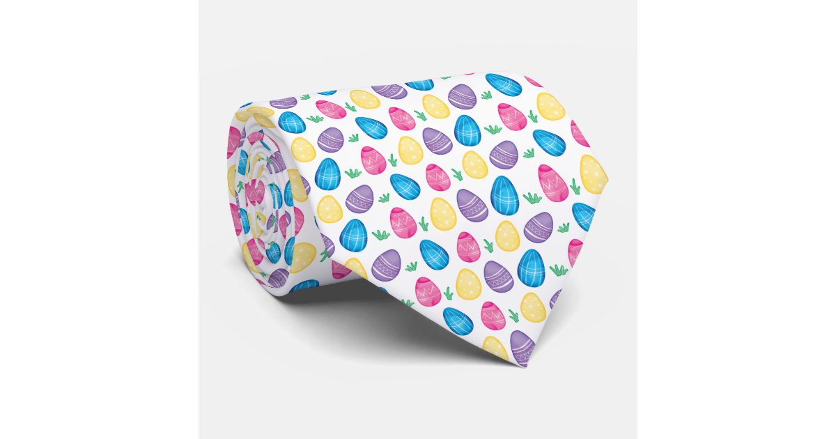 Watercolor Easter Egg Hunt Pattern Neck Tie | Zazzle