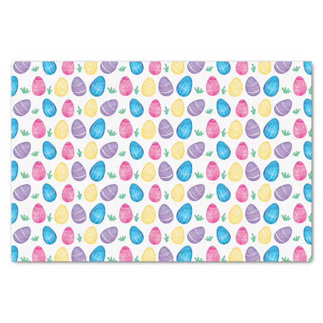 Watercolor Easter Egg Hunt Pattern Tissue Paper | Zazzle