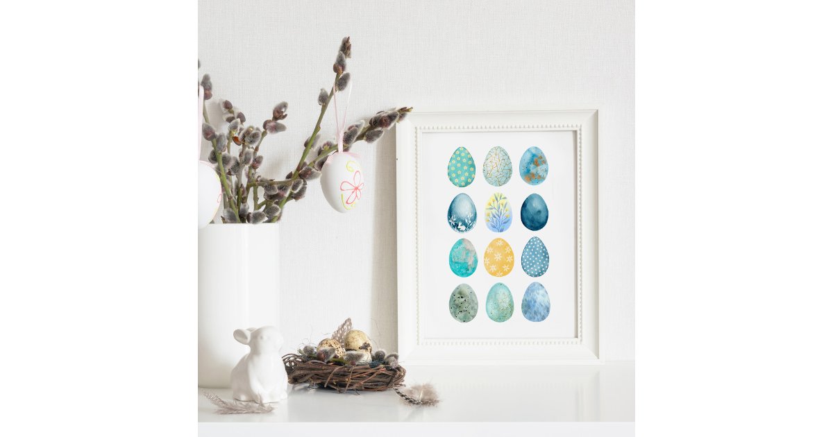 Watercolor Easter Eggs Poster | Zazzle