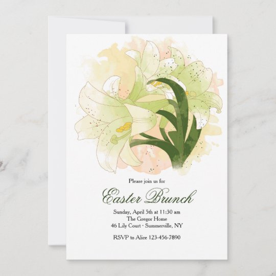 Watercolor Easter Lily Invitation | Zazzle.com