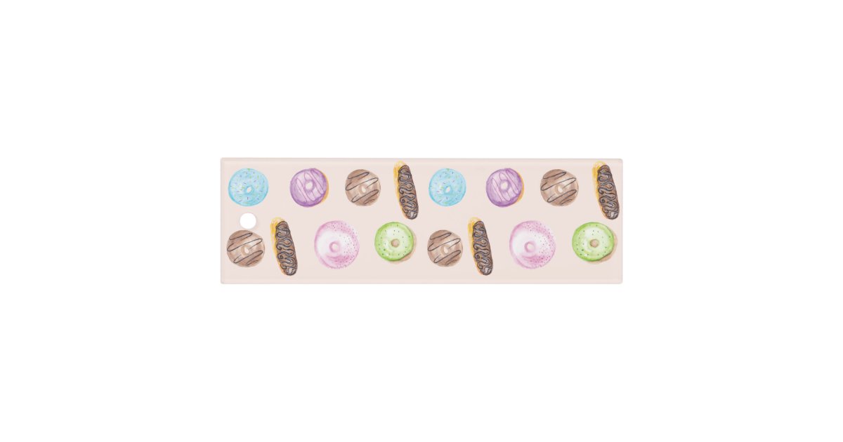 Watercolor Eclairs Donuts Fun Hand Painted Ruler | Zazzle