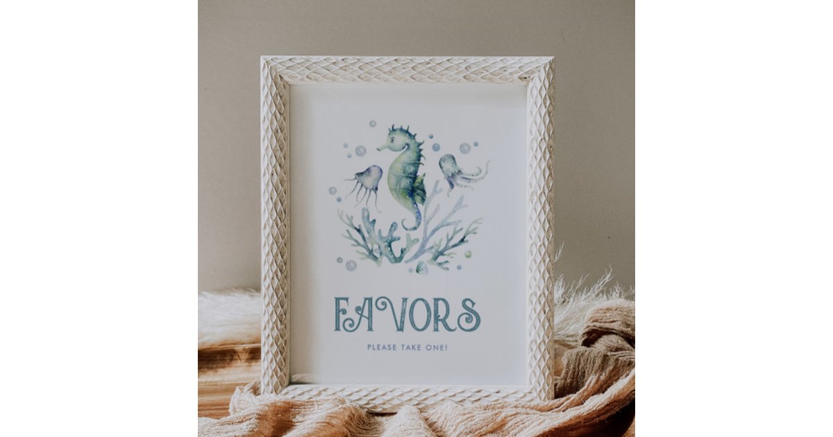 Watercolor Editable Under the Sea Sign | Zazzle