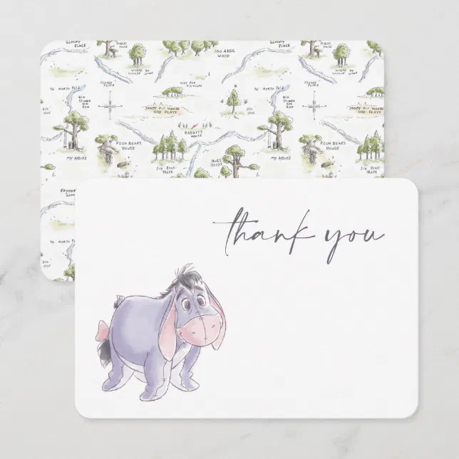 Watercolor Eeyore Baby Shower Thank You Invitation | Zazzle