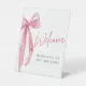 Watercolor Elegant Blush Pink Bow Welcome Sign | Zazzle