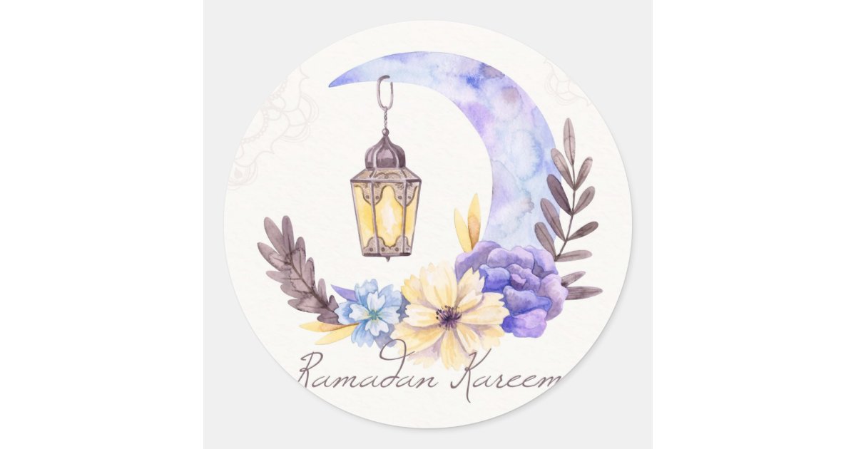 Watercolor Elegant Ramadan Kareem Ramadan Sticker | Zazzle