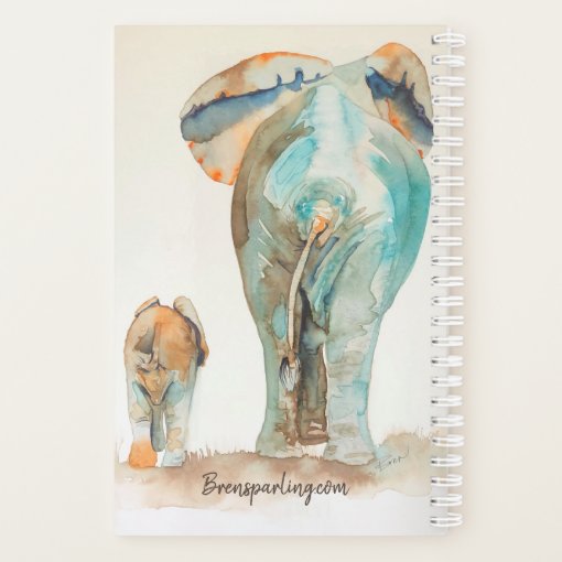 Watercolor Elephants Planner | Zazzle