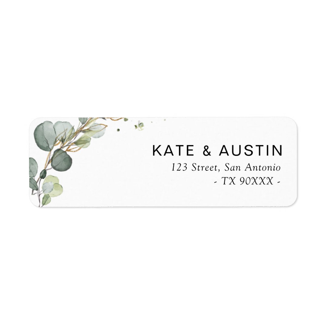watercolor eucalyptus address label | Zazzle