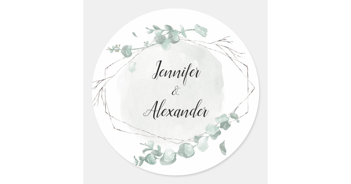Watercolor Eucalyptus Classic Round Sticker | Zazzle