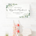 Watercolor Eucalyptus Engagement Party Welcome Banner | Zazzle