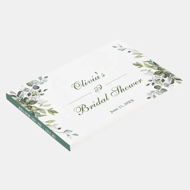 Watercolor Eucalyptus Greenery Bridal Shower Guest Book Zazzle