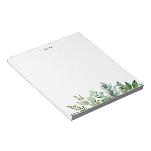 Watercolor Eucalyptus Greenery Custom Notepad | Zazzle