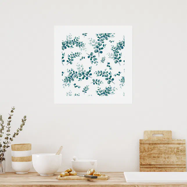 Watercolor eucalyptus greenery poster | Zazzle