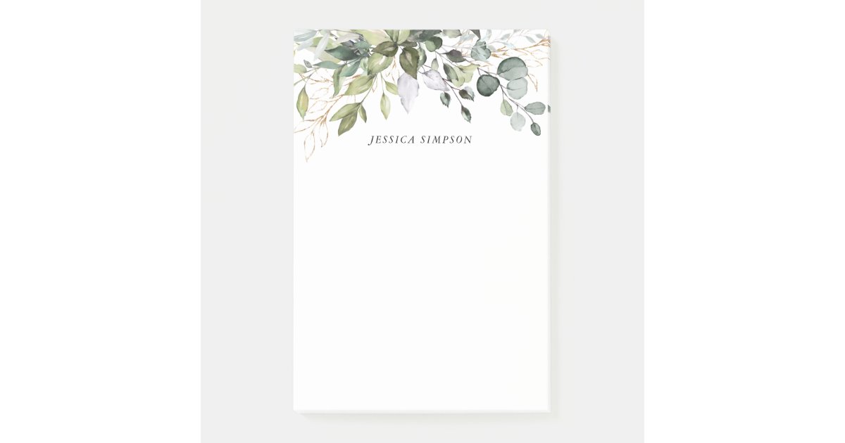 Watercolor Eucalyptus Greenery To-Do List Post-it Notes | Zazzle