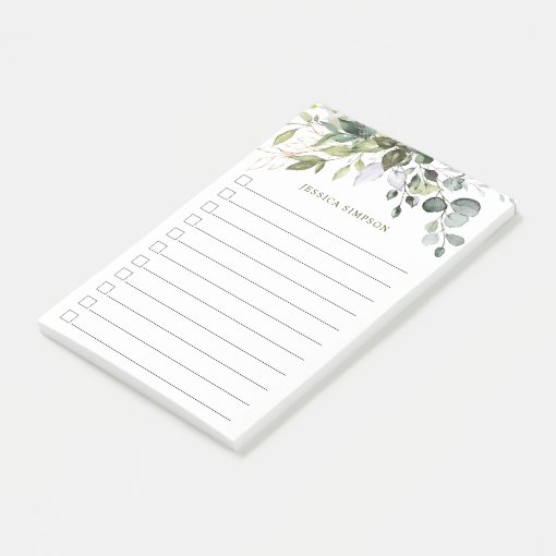 Watercolor Eucalyptus Greenery To-Do List Post-it Notes | Zazzle