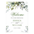 Watercolor Eucalyptus Greenery Wedding Welcome Poster | Zazzle