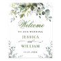 Watercolor Eucalyptus Greenery Wedding Welcome Poster | Zazzle