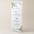Watercolor Eucalyptus Greenery Wedding Welcome Retractable Banner | Zazzle