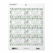 Watercolor Eucalyptus Leaf Pattern - Wedding Label | Zazzle