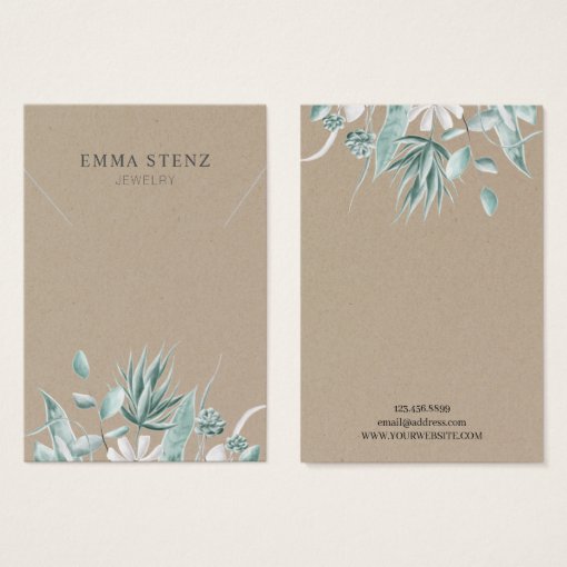 Watercolor Eucalyptus Succulent • Necklace Display | Zazzle