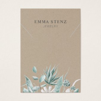 Watercolor Eucalyptus Succulent • Necklace Display | Zazzle