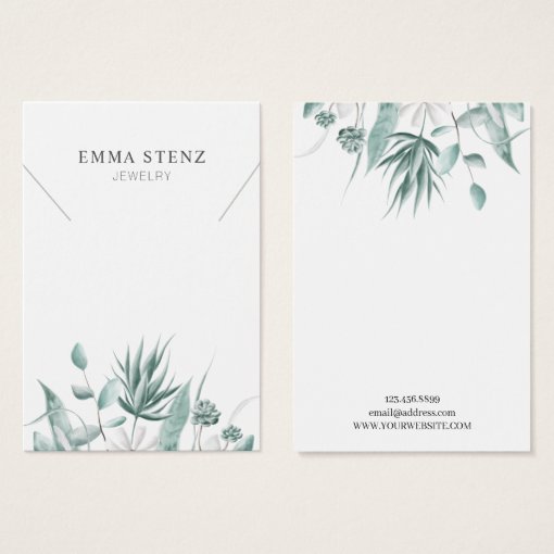 Watercolor Eucalyptus Succulent • Necklace Display | Zazzle