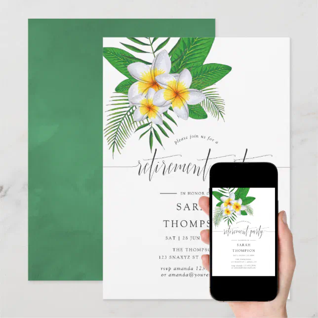 Watercolor Exotic Aloha Luau Retirement Party Invitation | Zazzle