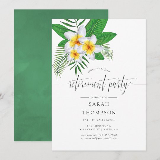 Watercolor Exotic Aloha Luau Retirement Party Invitation | Zazzle.com