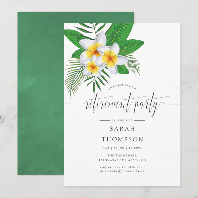 Watercolor Exotic Aloha Luau Retirement Party Invitation | Zazzle